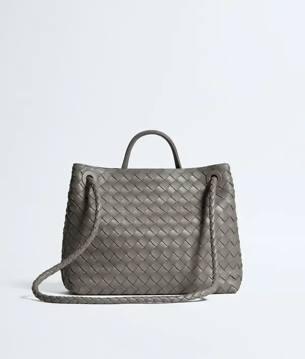 Bottega Veneta Intrecciato Leather Andiamo Top Handle Bag - Basalt