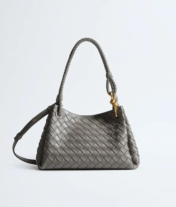 Bottega Veneta Intrecciato Leather Shoulder Bag - Basalt