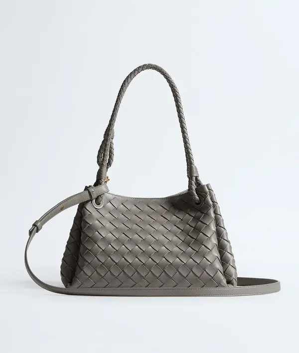 Bottega Veneta Intrecciato Leather Shoulder Bag - Basalt