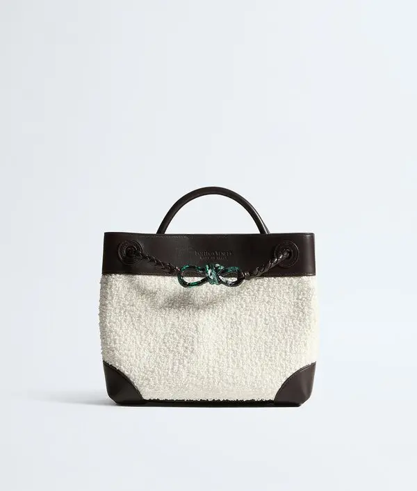 Bottega Veneta Small Andiamo Top Handle Bag - White/espresso