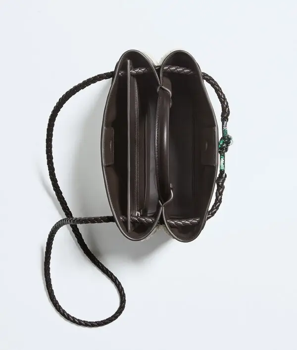 Bottega Veneta Small Andiamo Top Handle Bag - White/espresso