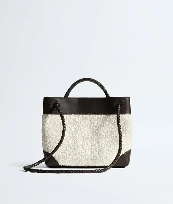Bottega Veneta Small Andiamo Top Handle Bag - White/espresso
