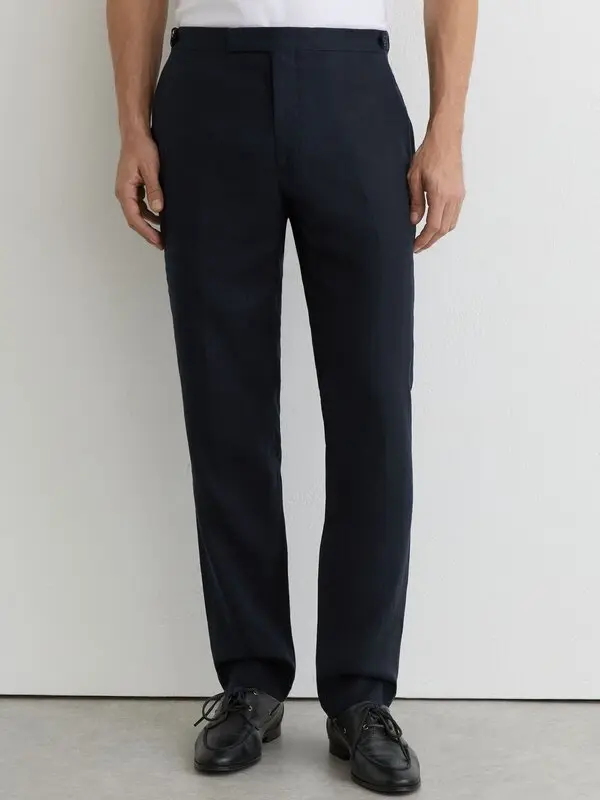 REISS Kin Classic Fit Tailored Linen Trousers
