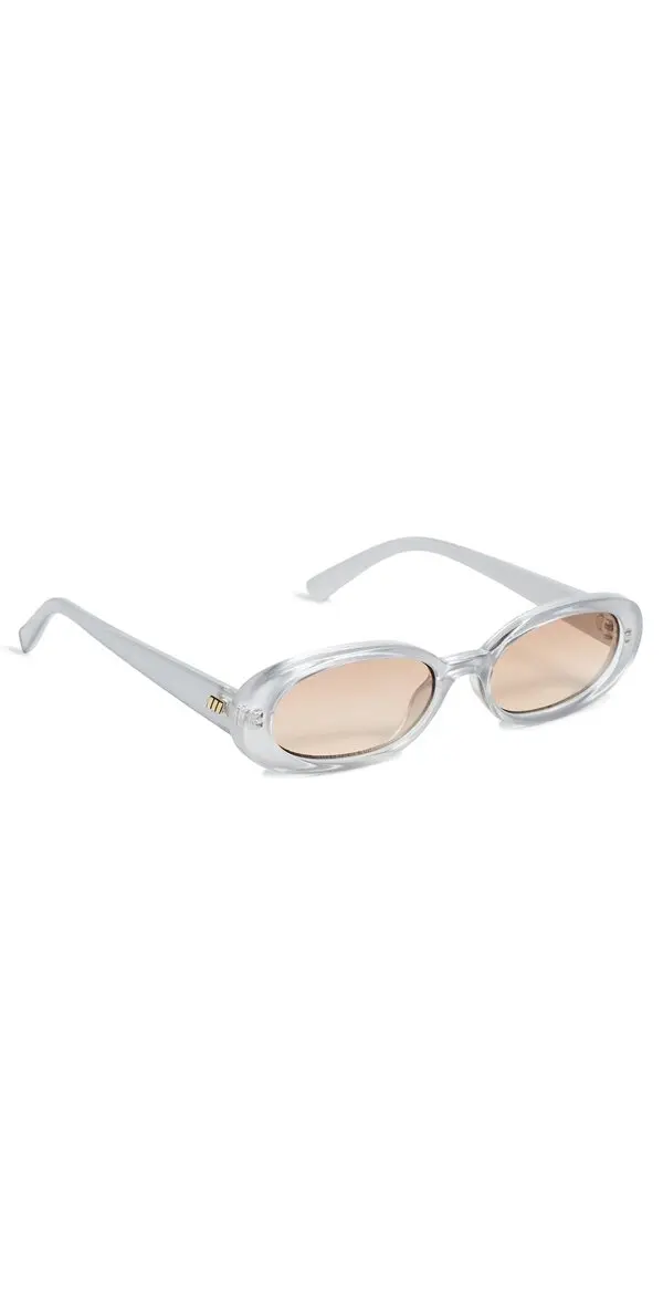 Le Specs Outta Love Oval Sunglasses - Silver Pearl