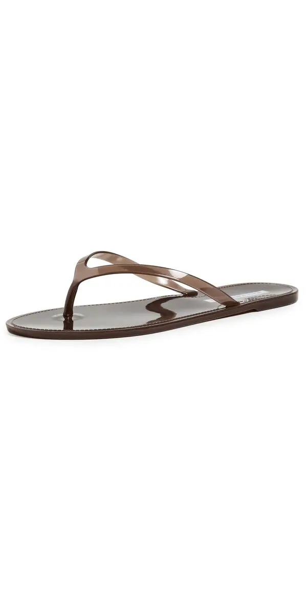 BLACK SUEDE STUDIO Crystal Jelly Flip Flops - Chestnut