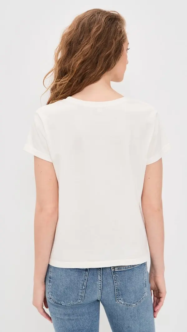 AGOLDE Long Line Adine Tee - White Ash