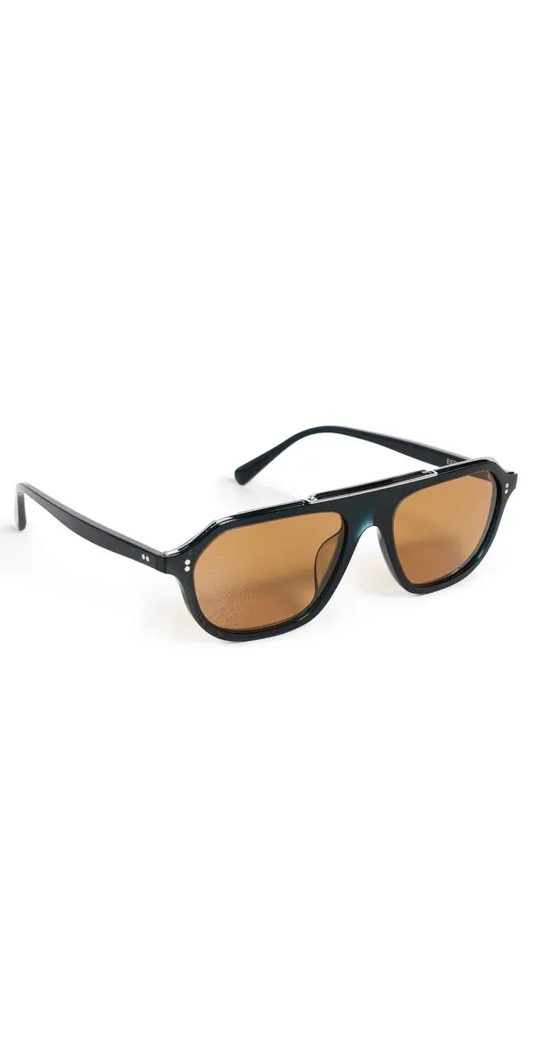 Oliver Spencer Estin Aviator Sunglasses - Midnight Teal/cognac