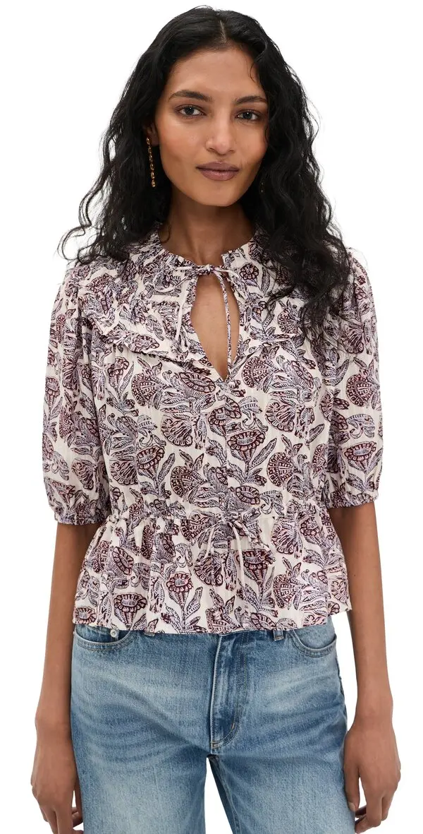 Ulla Johnson Elvie Short Sleeve Cotton Top - Meadow