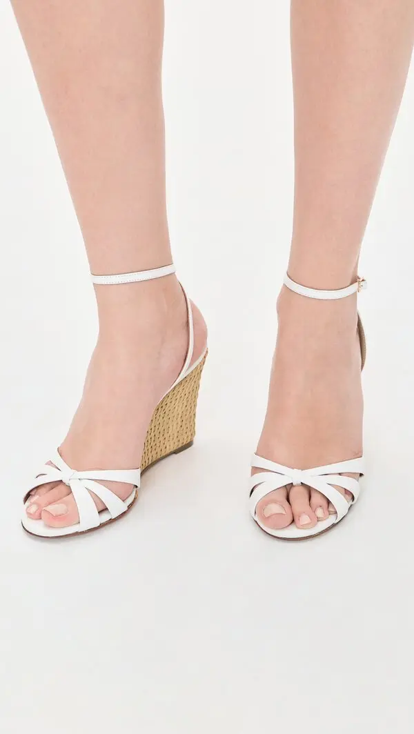 AQUAZZURA Tati Raffia Wedge Sandals