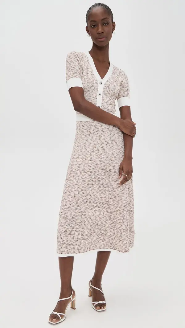 Shoshanna Alison Tweed Knit Midi Dress