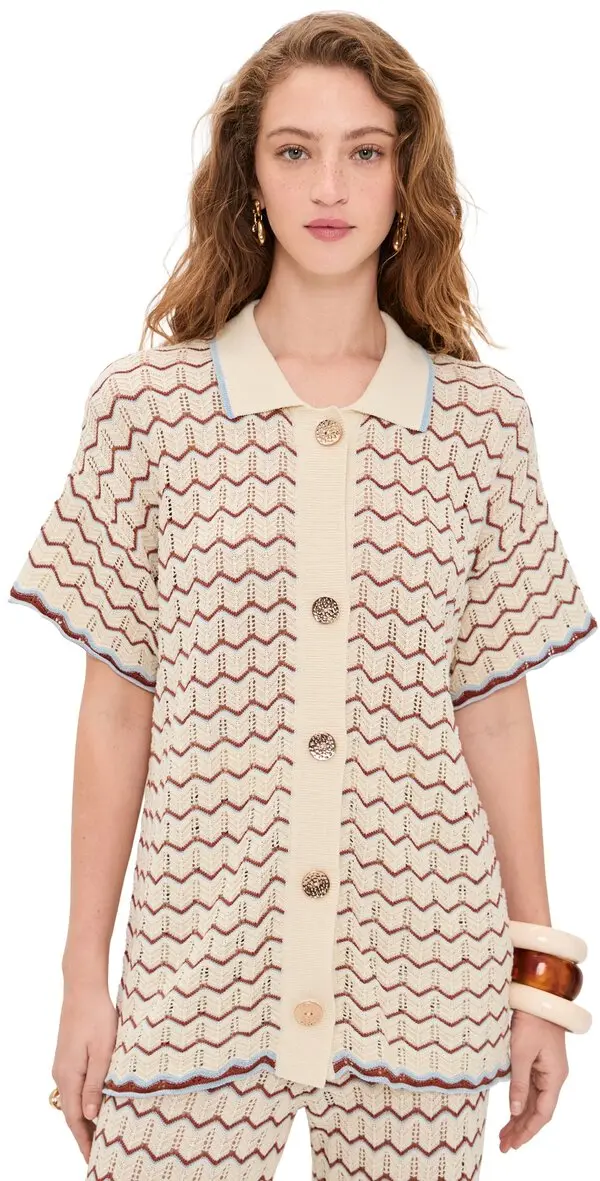 Cara Cara Hayes Shirt - Zigzag Ivory Multi