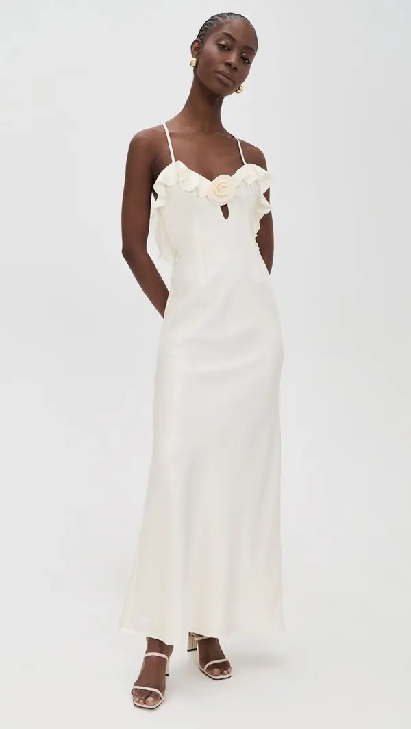 RUNAWAY THE LABEL Avalee Frill Trim Maxi Dress