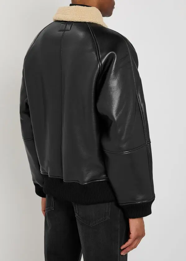 Carhartt Work In Progress Shepton Faux Leather And Shearling Jacket