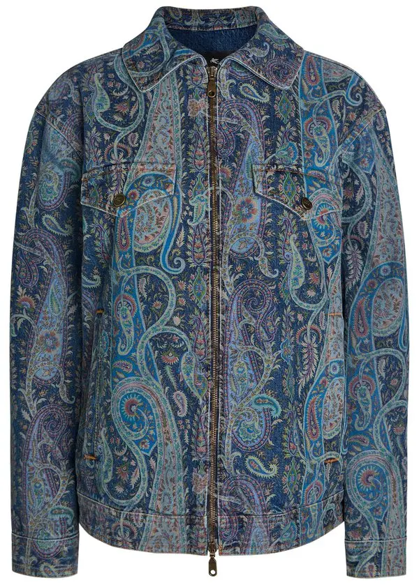 Etro Patterned Denim Jacket