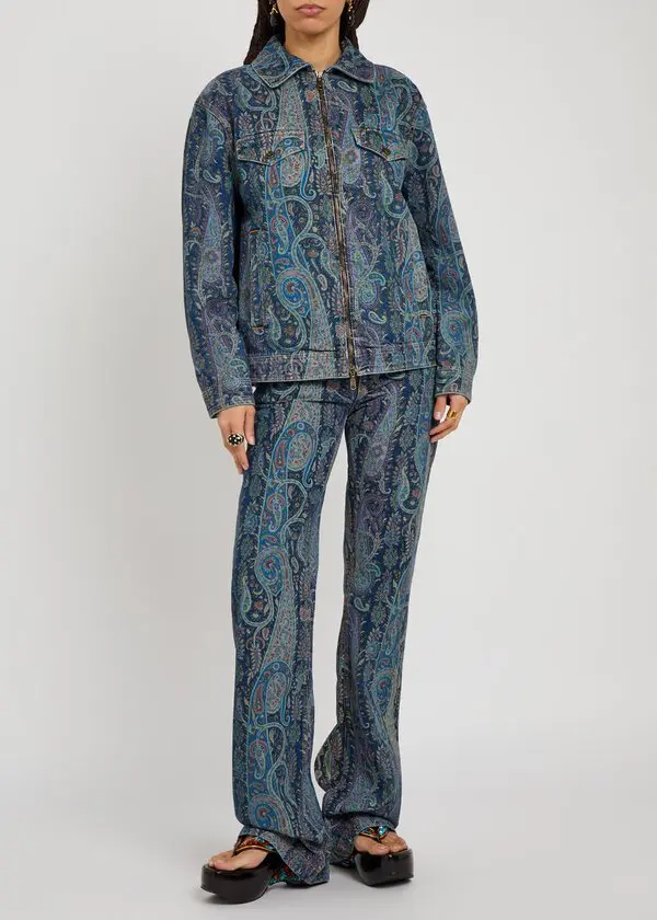 Etro Patterned Denim Jacket