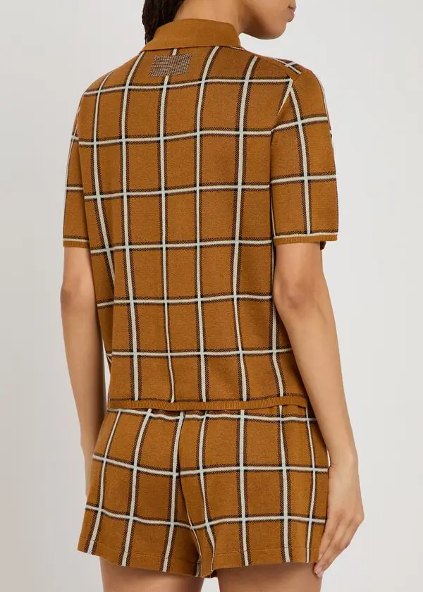 Guest In Residence Picnic Plaid Silk And Linen-blend Shirt - Brown