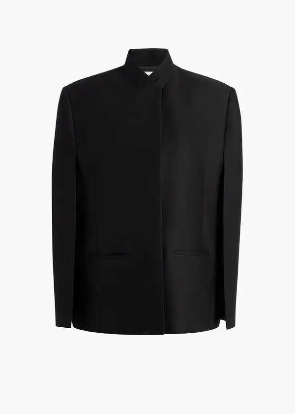 Khaite Dolso Leather Cape Jacket