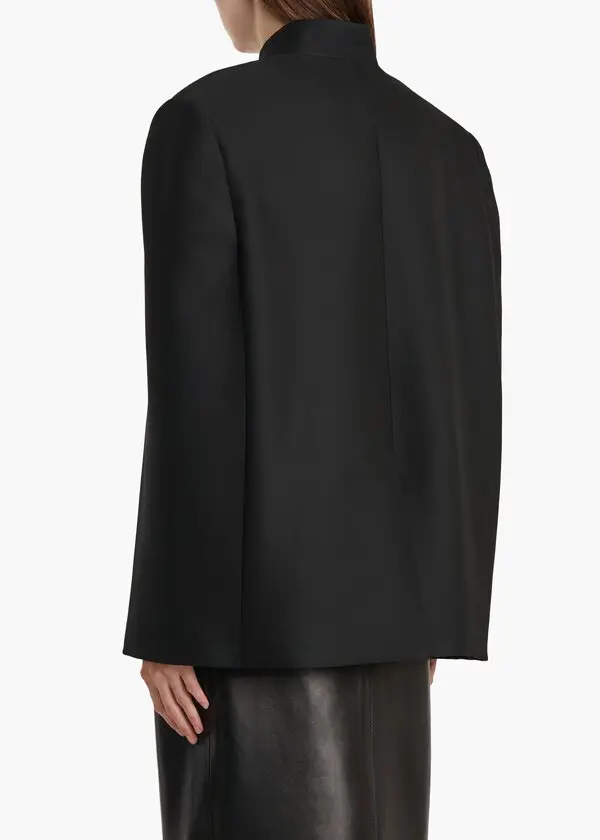 Khaite Dolso Leather Cape Jacket