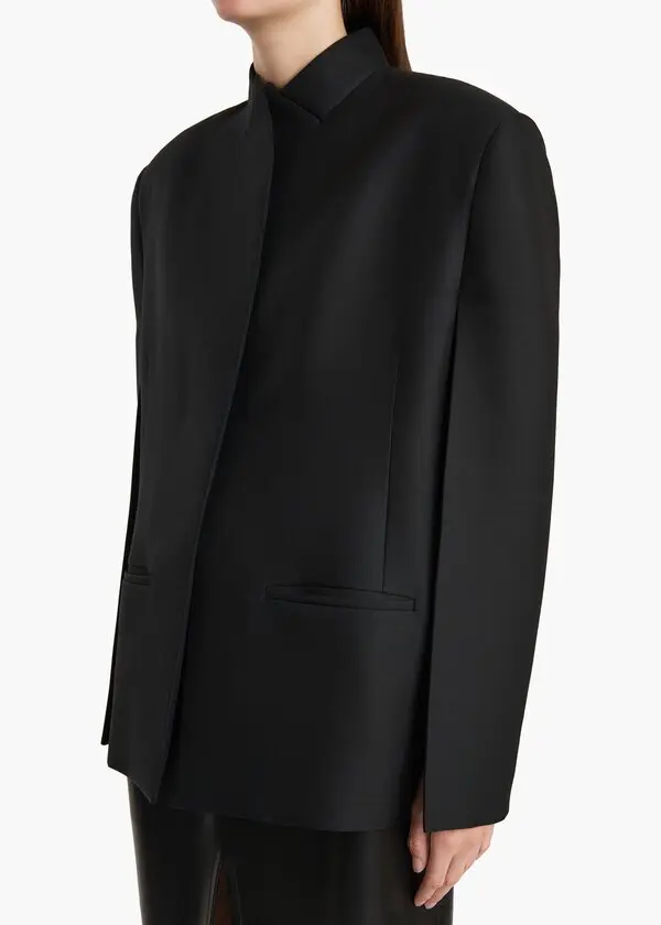 Khaite Dolso Leather Cape Jacket