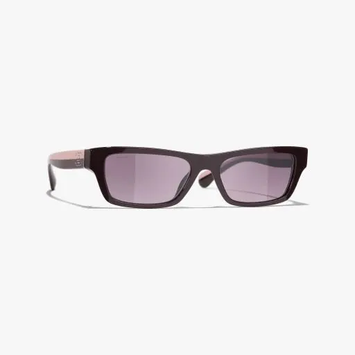 Chanel Rectangle Sunglasses - Burgundy