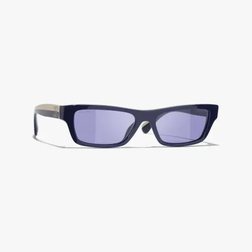 Chanel Rectangle Sunglasses - Dark Blue