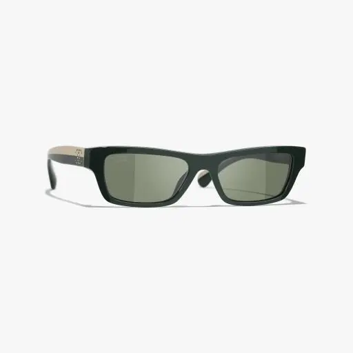 Chanel Rectangle Sunglasses - Dark Green