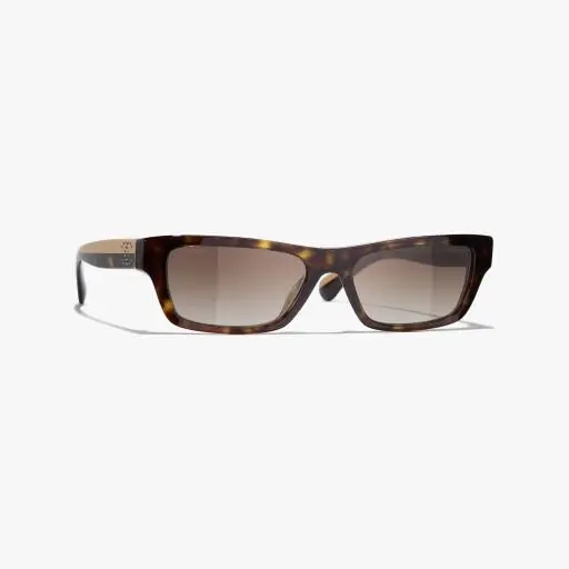 Chanel Rectangle Sunglasses - Dark Tortoise