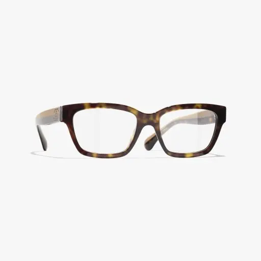Chanel Rectangle Eyeglasses - Dark Tortoise