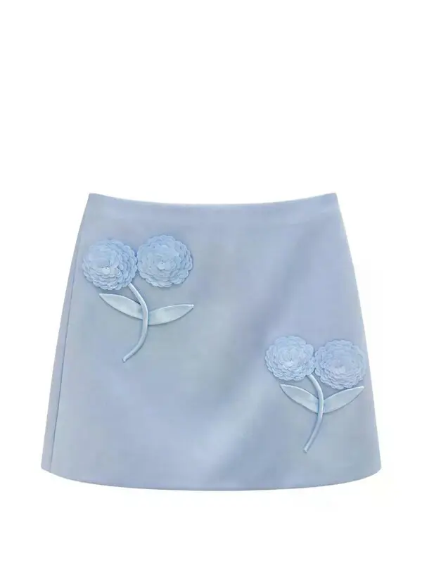 SELF-PORTRAIT Sequin Flowers Mini Skirt