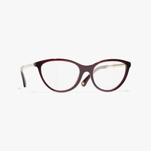 Chanel Cat Eye Eyeglasses - Dark Red