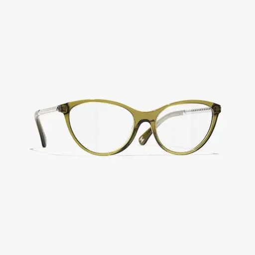Chanel Cat Eye Eyeglasses - Olive