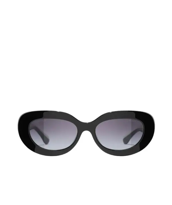 Chanel Oval Sunglasses - Black