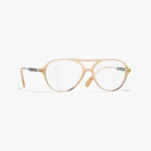 Chanel Pilot Eyeglasses - Beige
