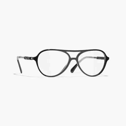 Chanel Pilot Eyeglasses - Black