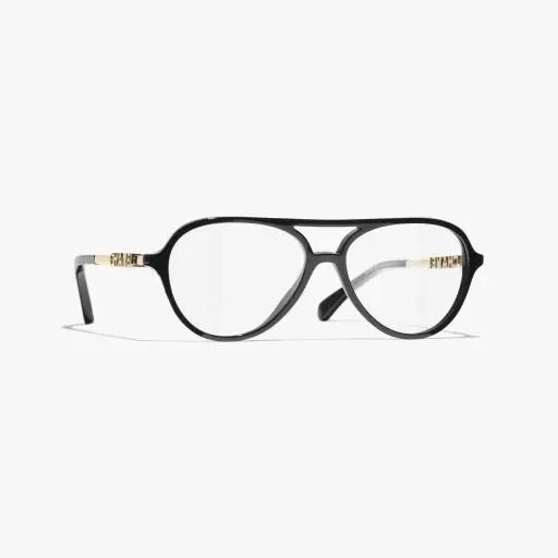 Chanel Pilot Eyeglasses - Black