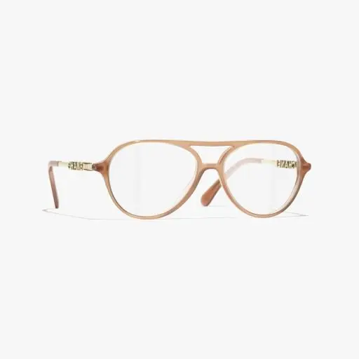 Chanel Pilot Eyeglasses - Caramel