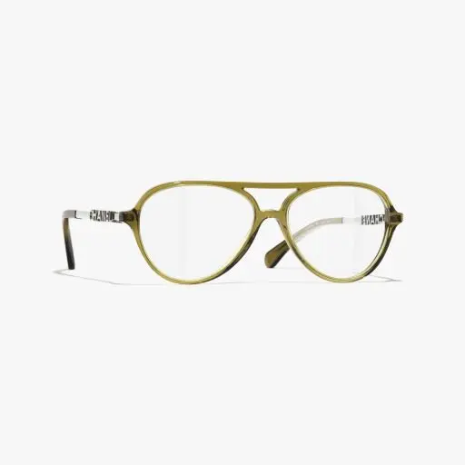 Chanel Pilot Eyeglasses - Olive