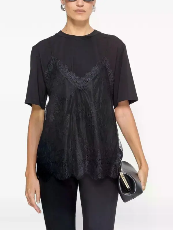 NISSA Lace Panel T-shirt