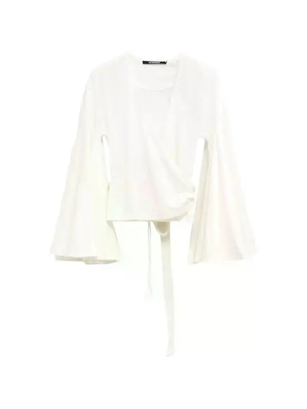 Jacquemus Long-sleeved Tie Blouse - Neutrals