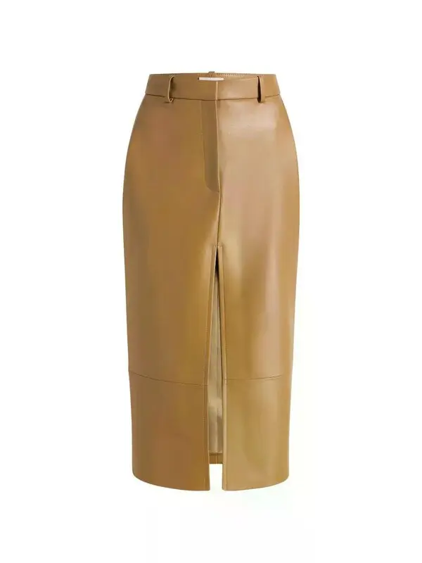 Khaite Lambskin Pencil Skirt - Brown
