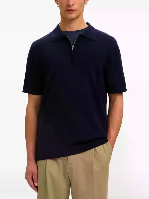 SELECTED Half Zip Knitted Polo