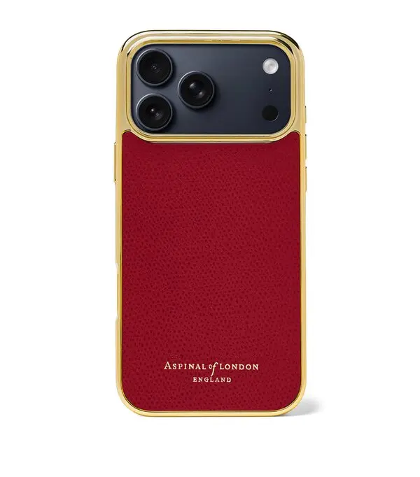 ASPINAL OF LONDON Leather Iphone 17 Pro Max Case - Red