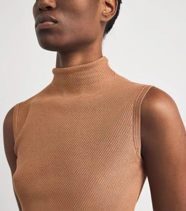Colombo Silk High-neck Knit Top