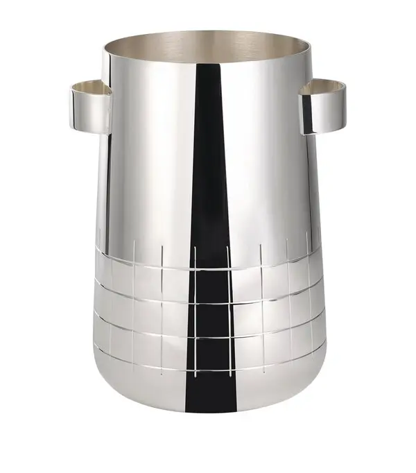 Christofle Plated Graphik Wine Cooler With Chillers - Silver