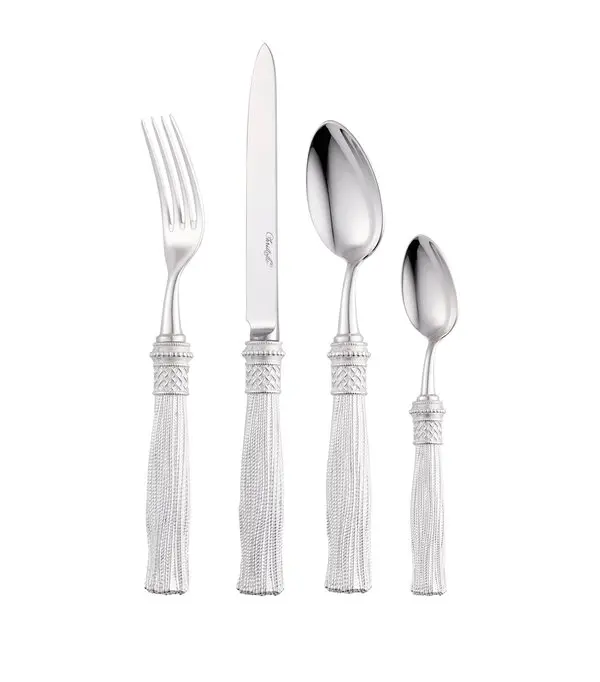 Christofle Pompon -plated 4-piece Cutlery Set - Silver