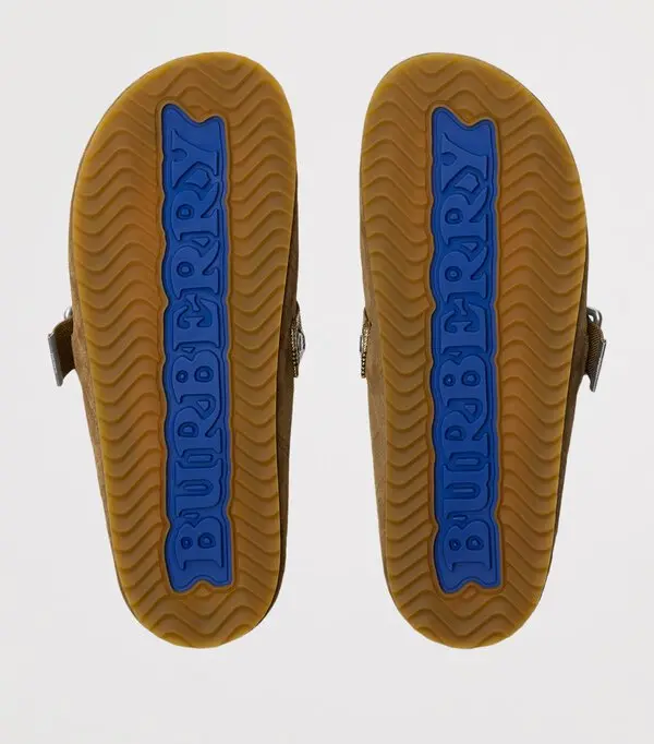 Burberry Suede Check-trim Urchin Clogs
