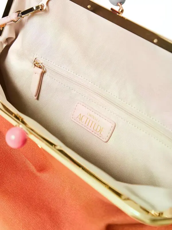 TWINSET Maxi Canvas Clutch Bag - Orange