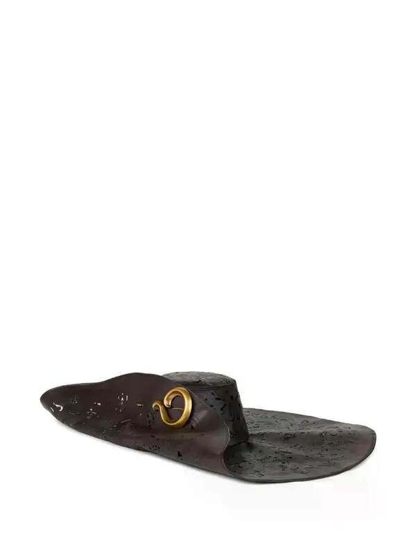 Etro Open-work Paisley Brooch Hat - Brown