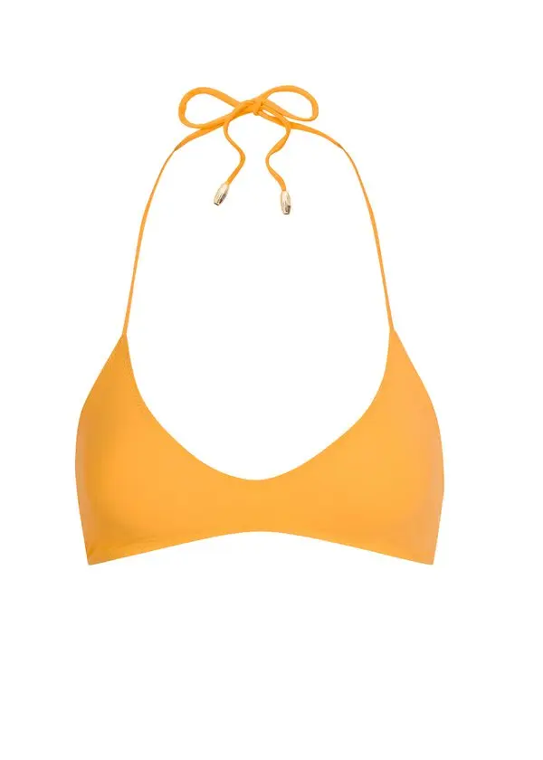 NOUNOU Elfie Scoop-neck Bikini Top - Yellow