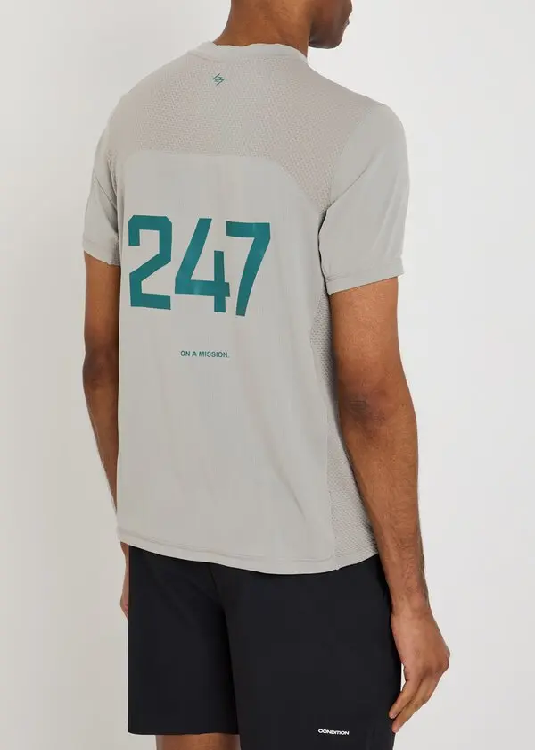 REPRESENT 247 Numbers Stretch-jersey T-shirt - Grey
